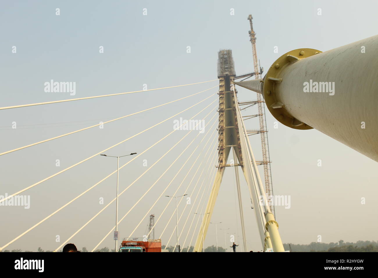 Signature bridge getting constructed over hi-res stock photography and ...