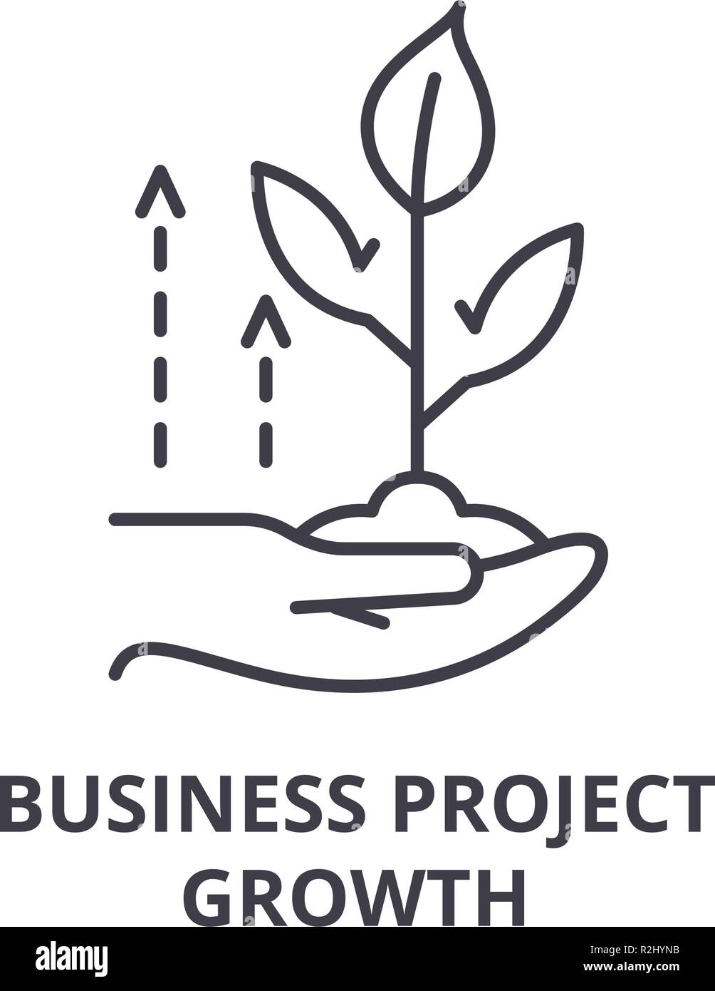Business project growth line icon concept. Business project growth ...