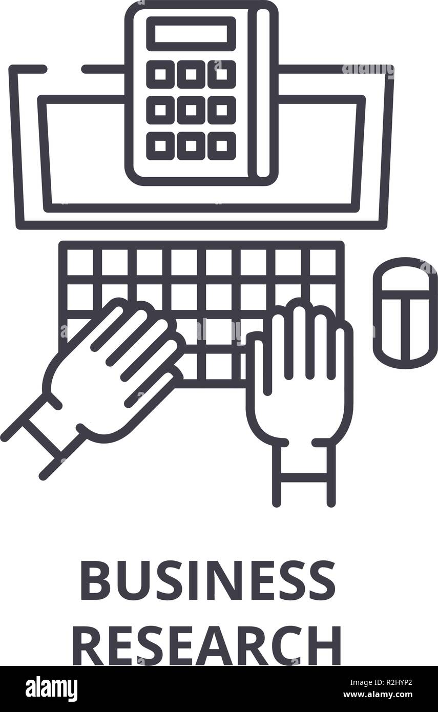 Business research line icon concept. Business research vector linear ...