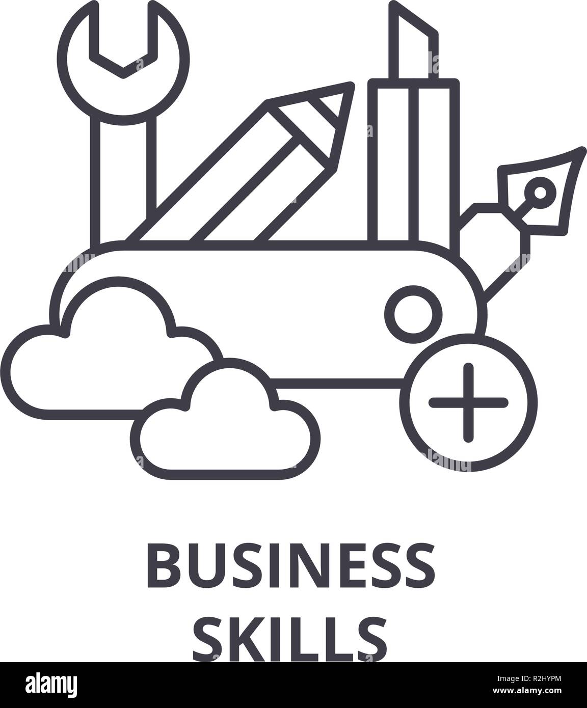 Business skills line icon concept. Business skills vector linear ... Business skills line icon concept. Business skills vector linear ...