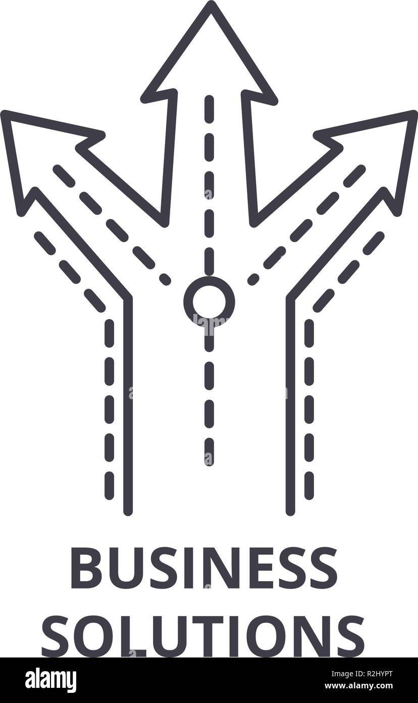 Business solutions line icon concept. Business solutions vector linear ...