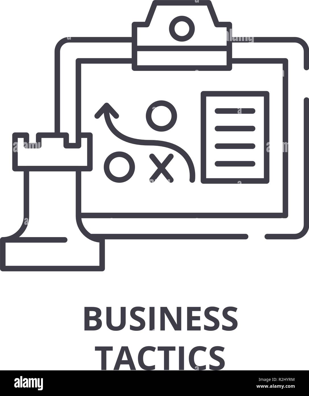 Business tactics line icon concept. Business tactics vector linear ...