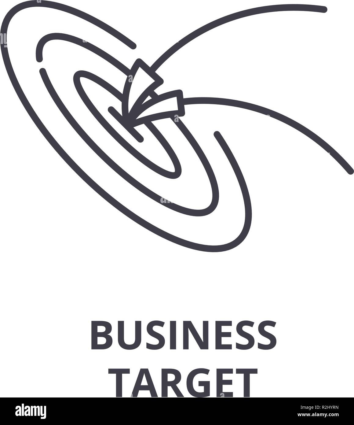 Business target line icon concept. Business target vector linear ...