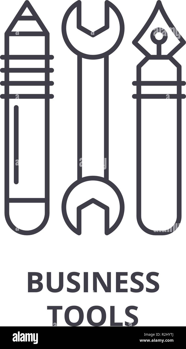 Business tools line icon concept. Business tools vector linear ...