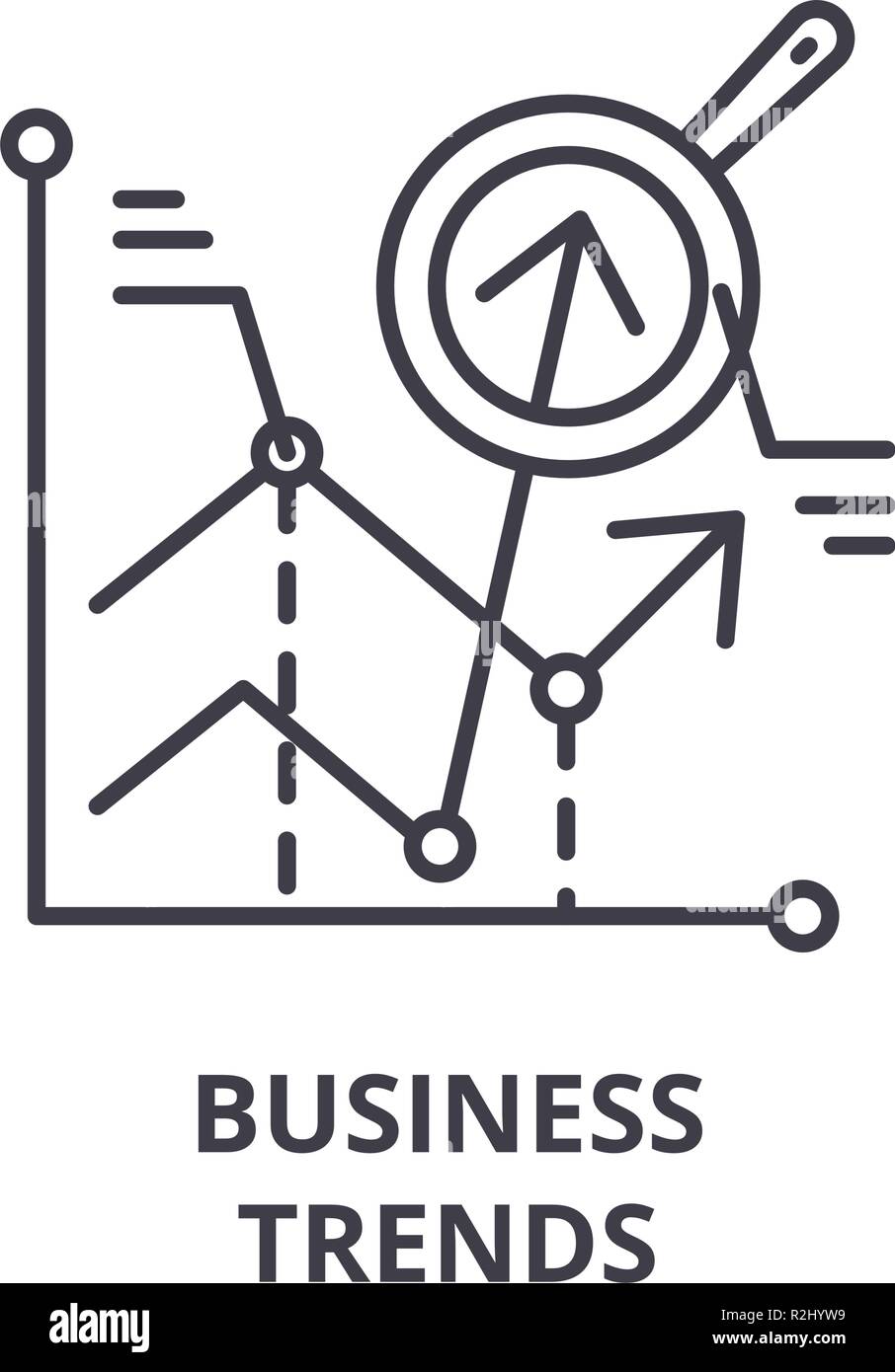 Business trends line icon concept. Business trends vector linear ...