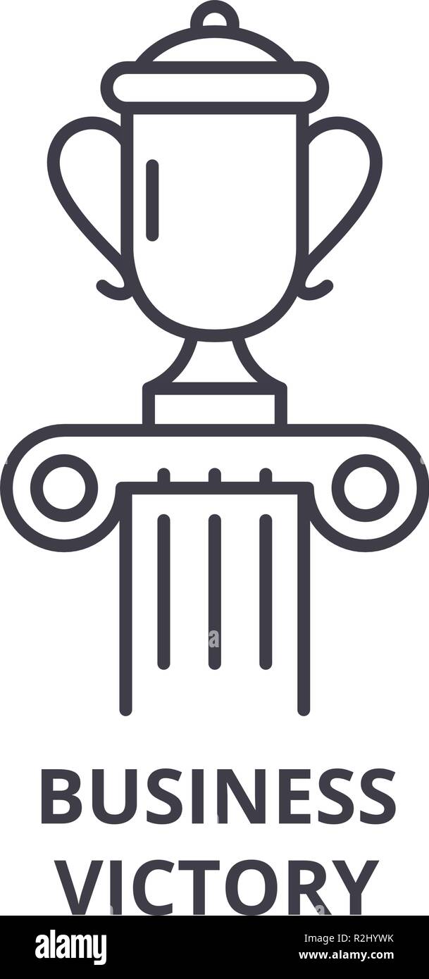 Business victory line icon concept. Business victory vector linear ...