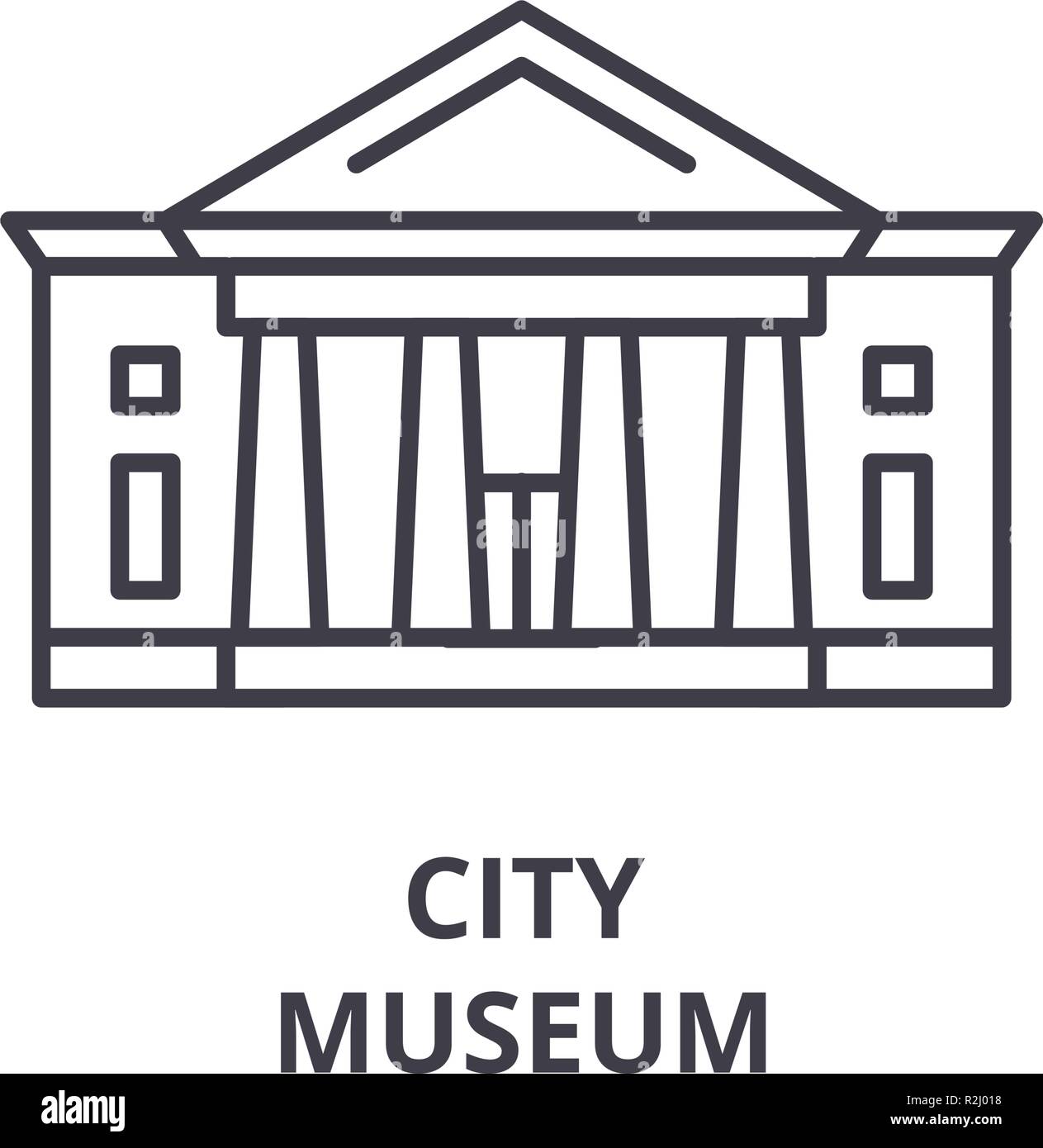 City museum line icon concept. City museum vector linear illustration ...