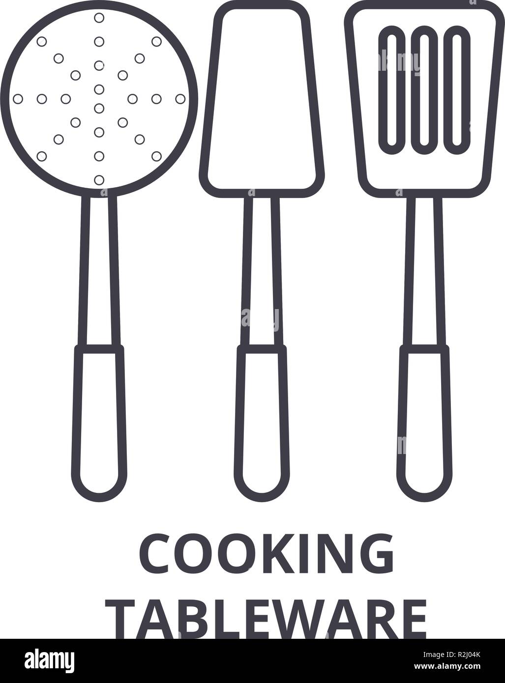Cooking tableware line icon concept. Cooking tableware vector linear ...