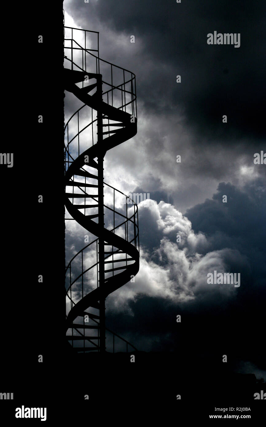stairs to top of a tower (profile Stock Photo - Alamy