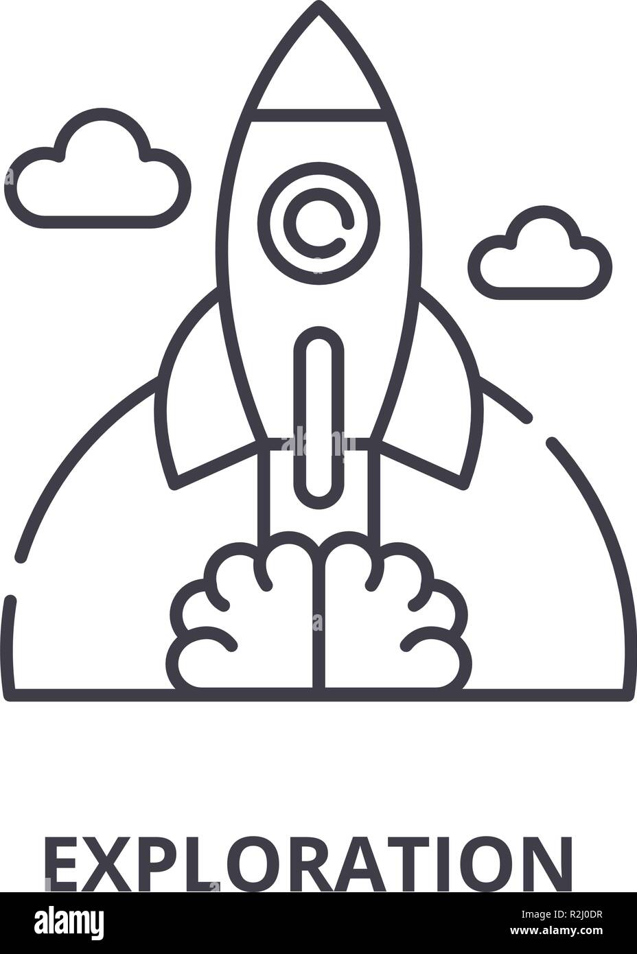 Exploration line icon concept. Exploration vector linear illustration ...