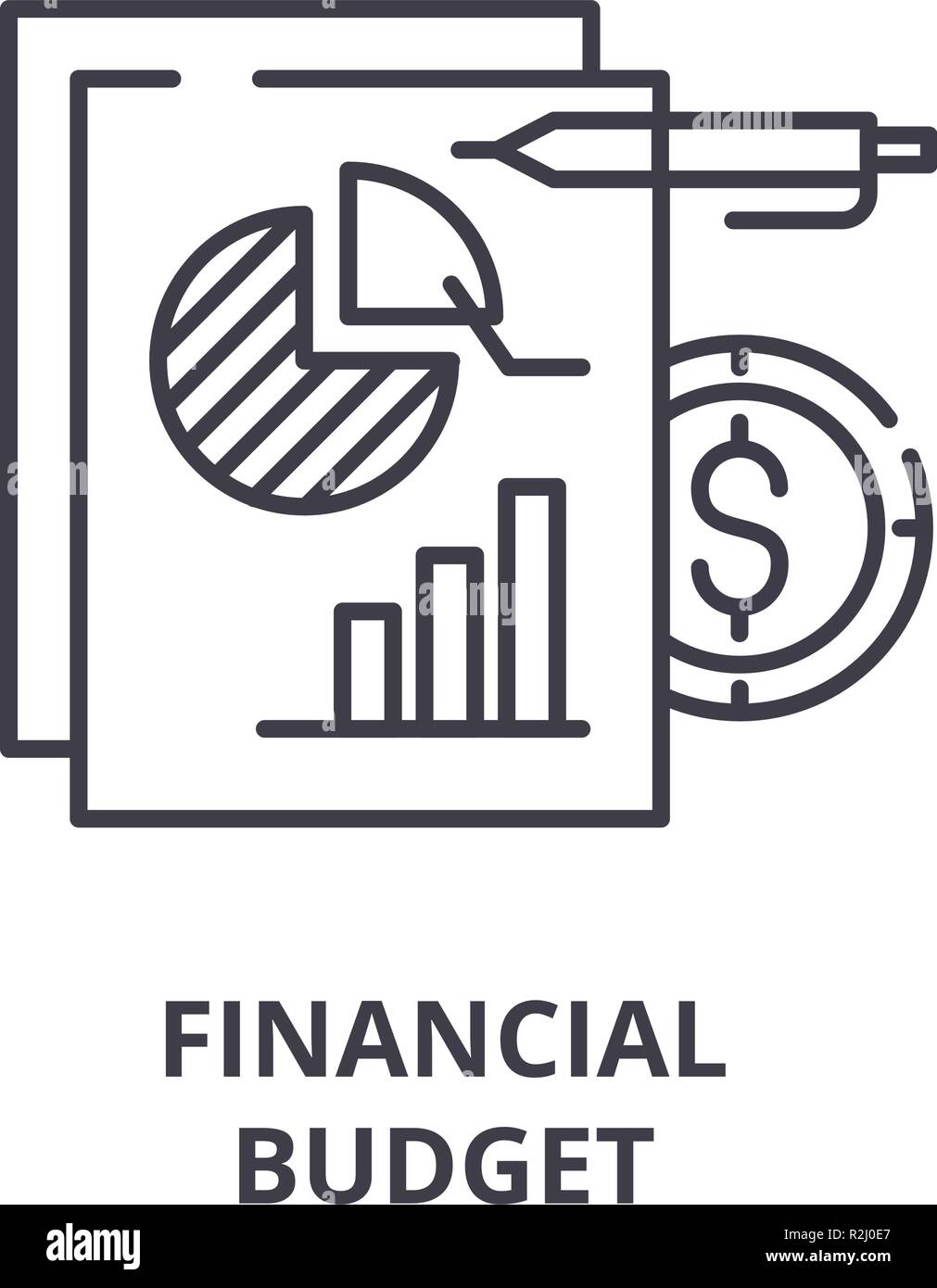 Financial budget line icon concept. Financial budget vector linear ...