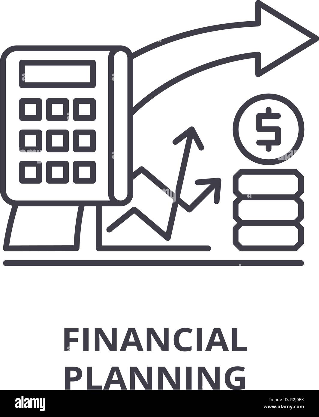 Financial planning line icon concept. Financial planning vector linear ...