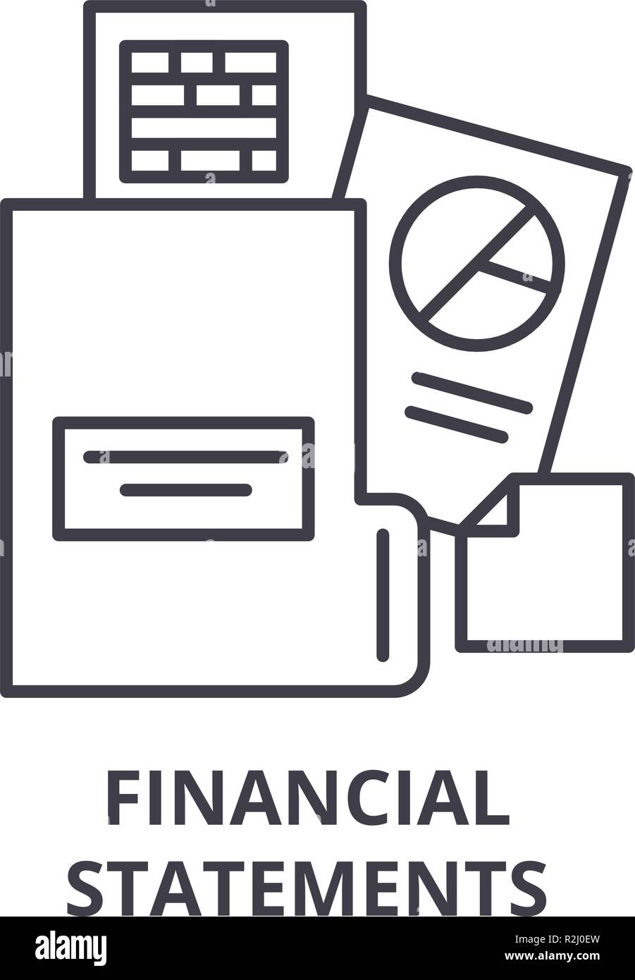 Financial statements line icon concept. Financial statements vector ...