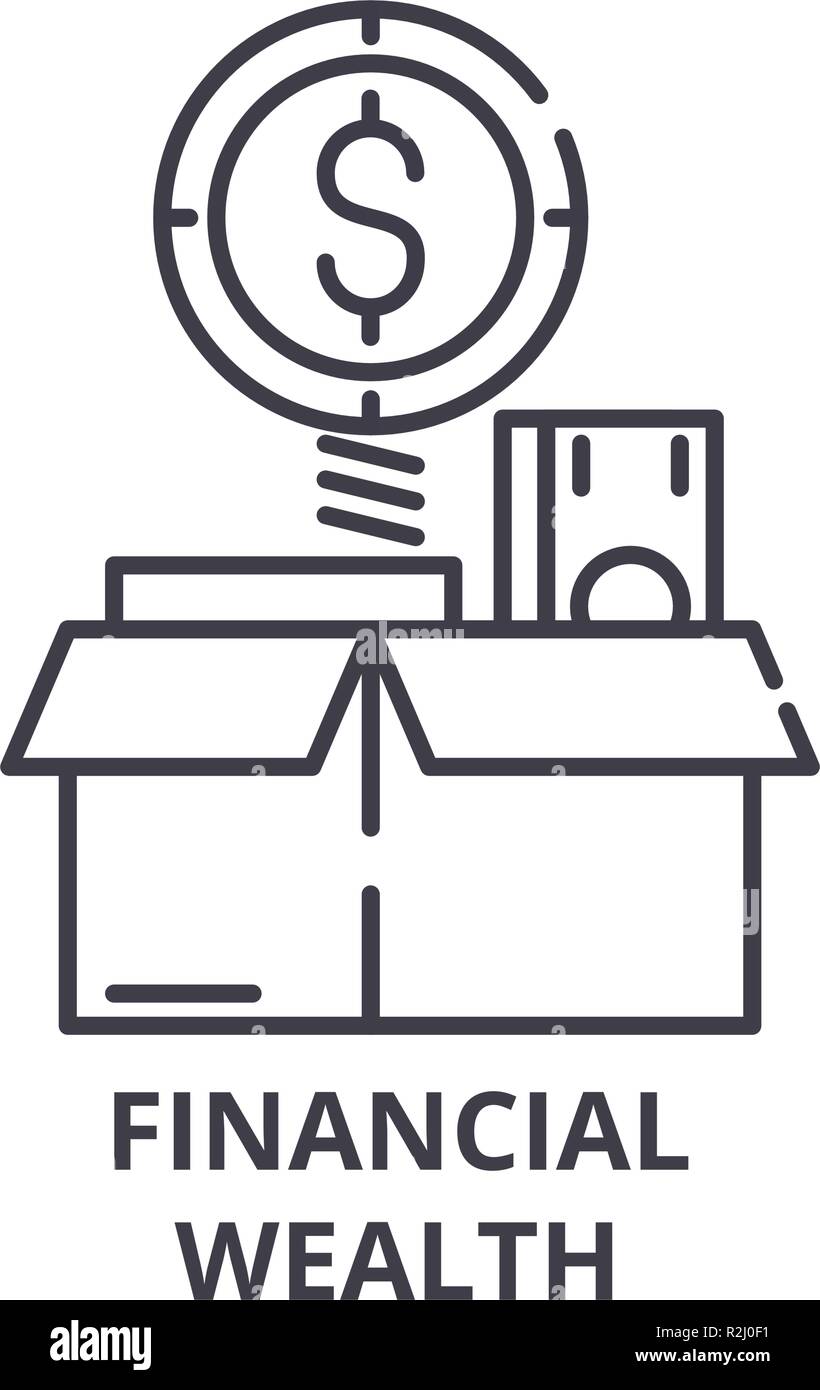 Financial wealth line icon concept. Financial wealth vector linear ...