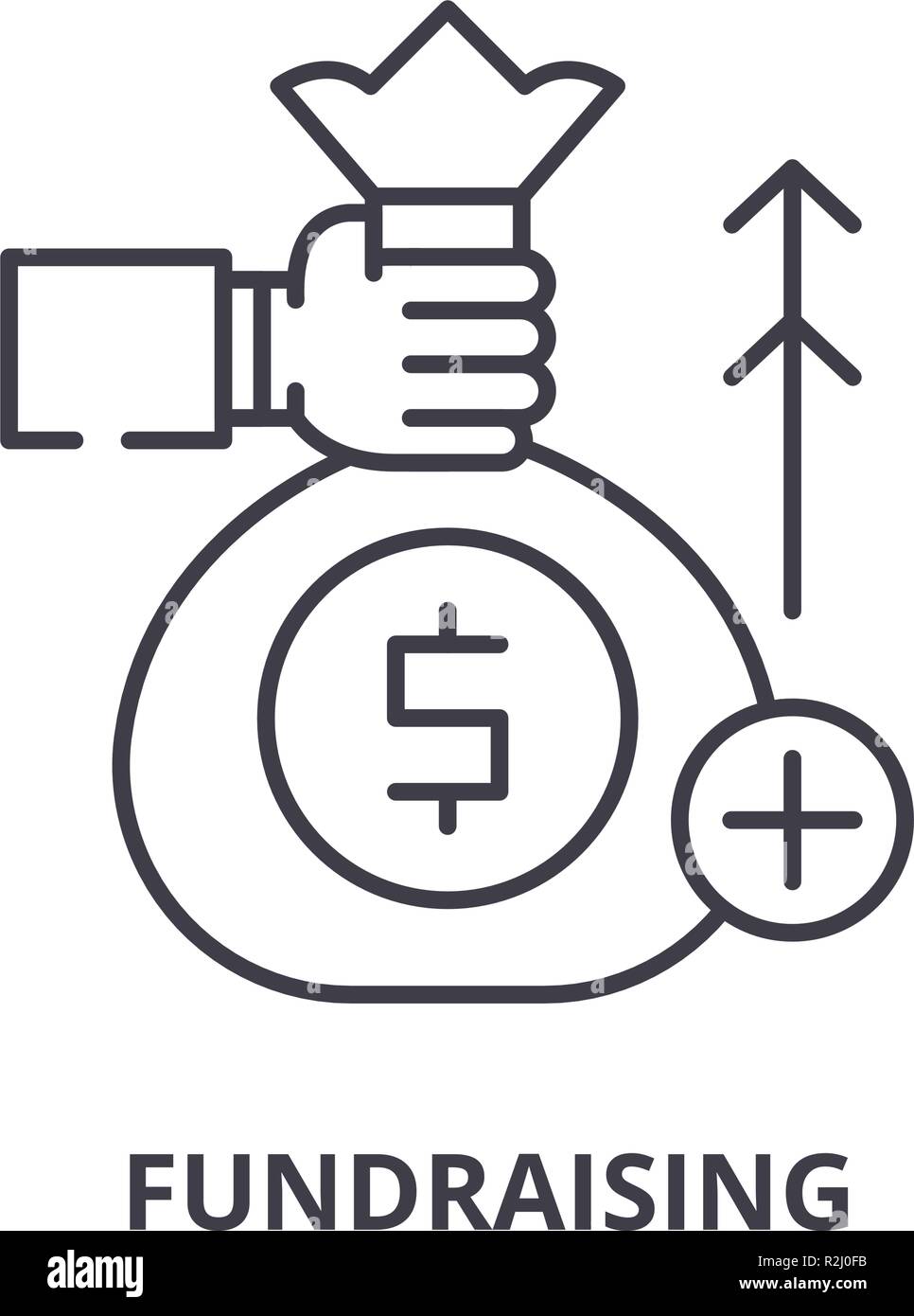 Fundraising line icon concept. Fundraising vector linear illustration, symbol, sign Stock Vector ...