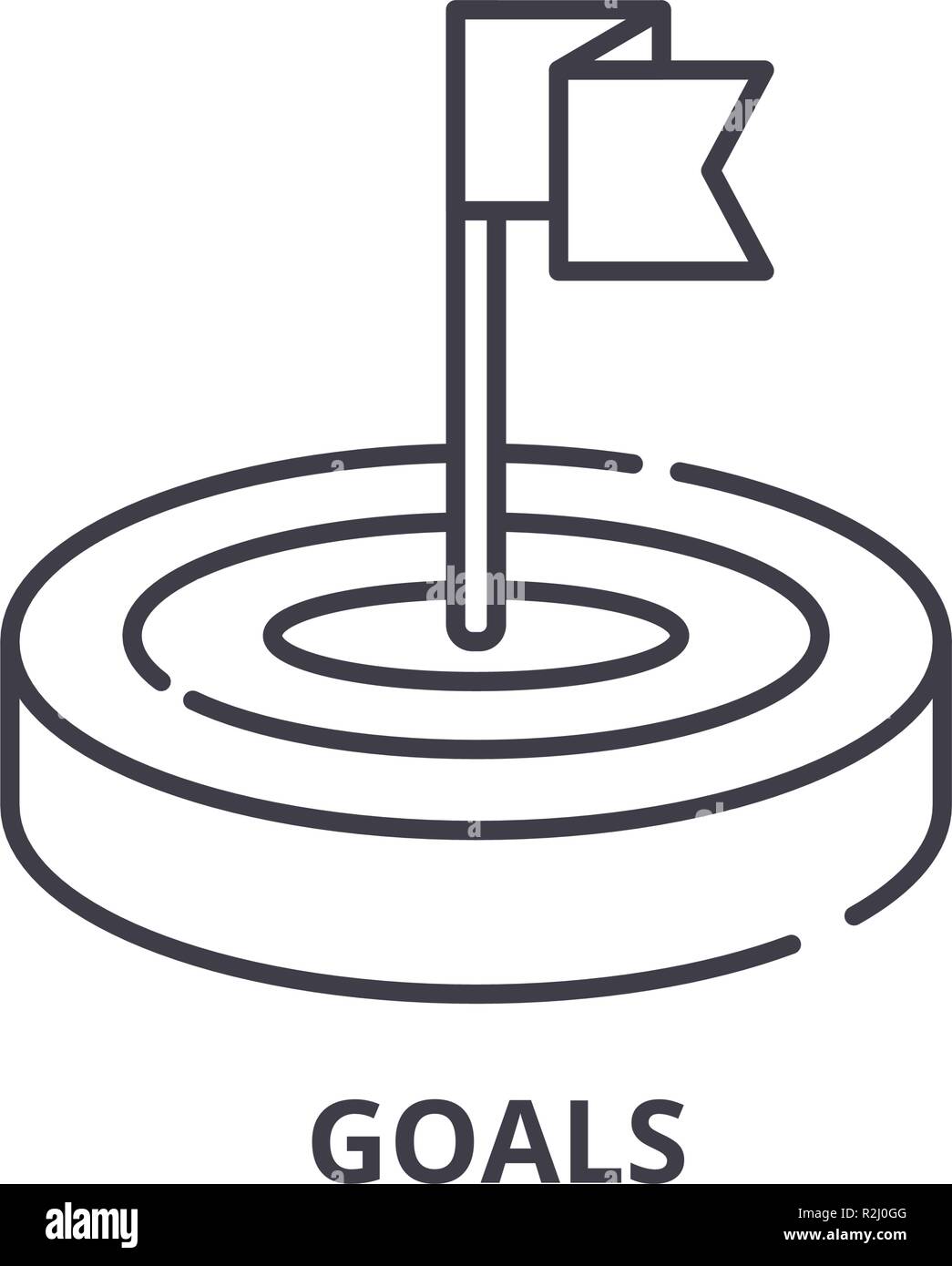 Goals line icon concept. Goals vector linear illustration, symbol, sign ...