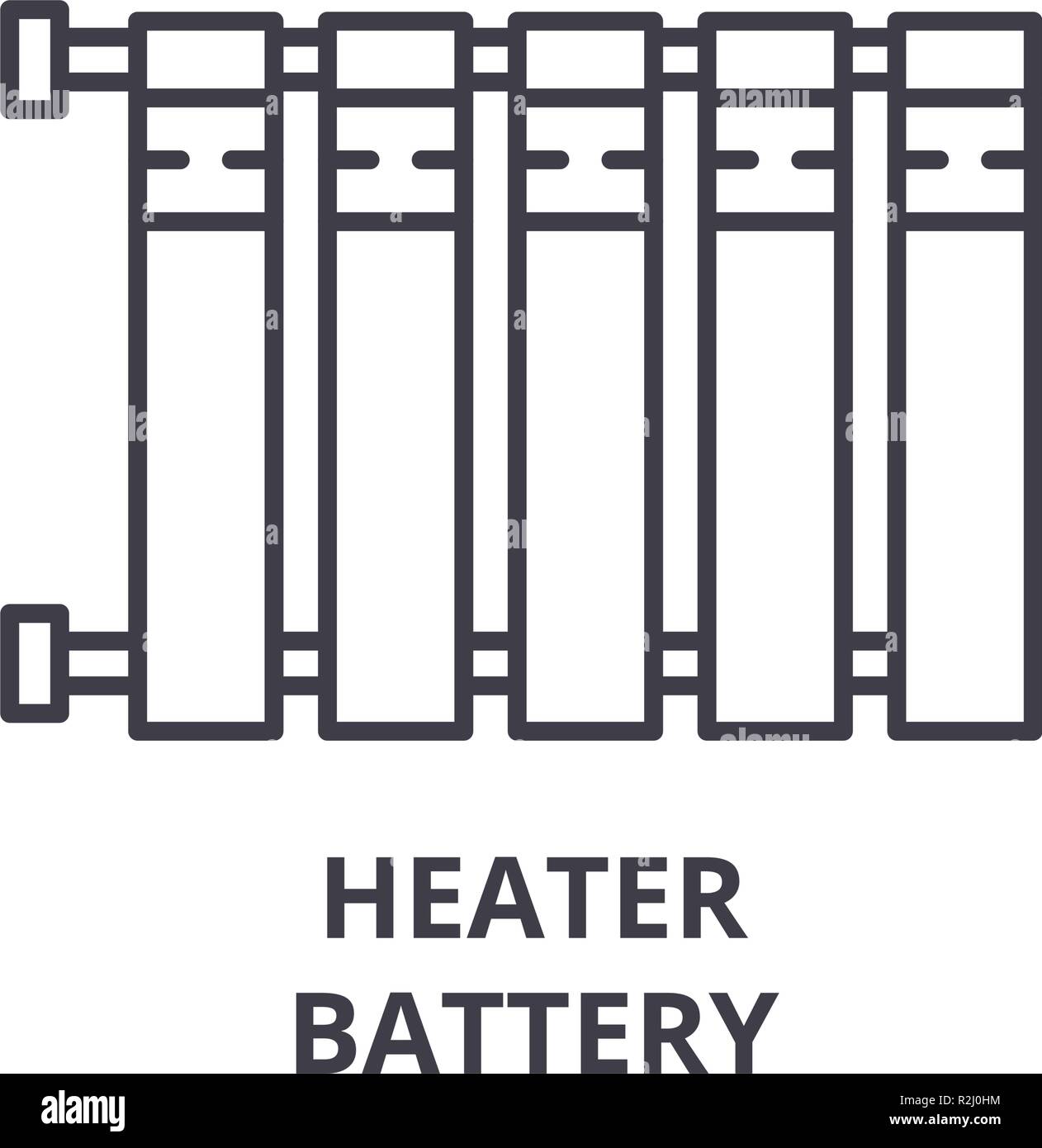 Heater battery line icon concept. Heater battery vector linear ...