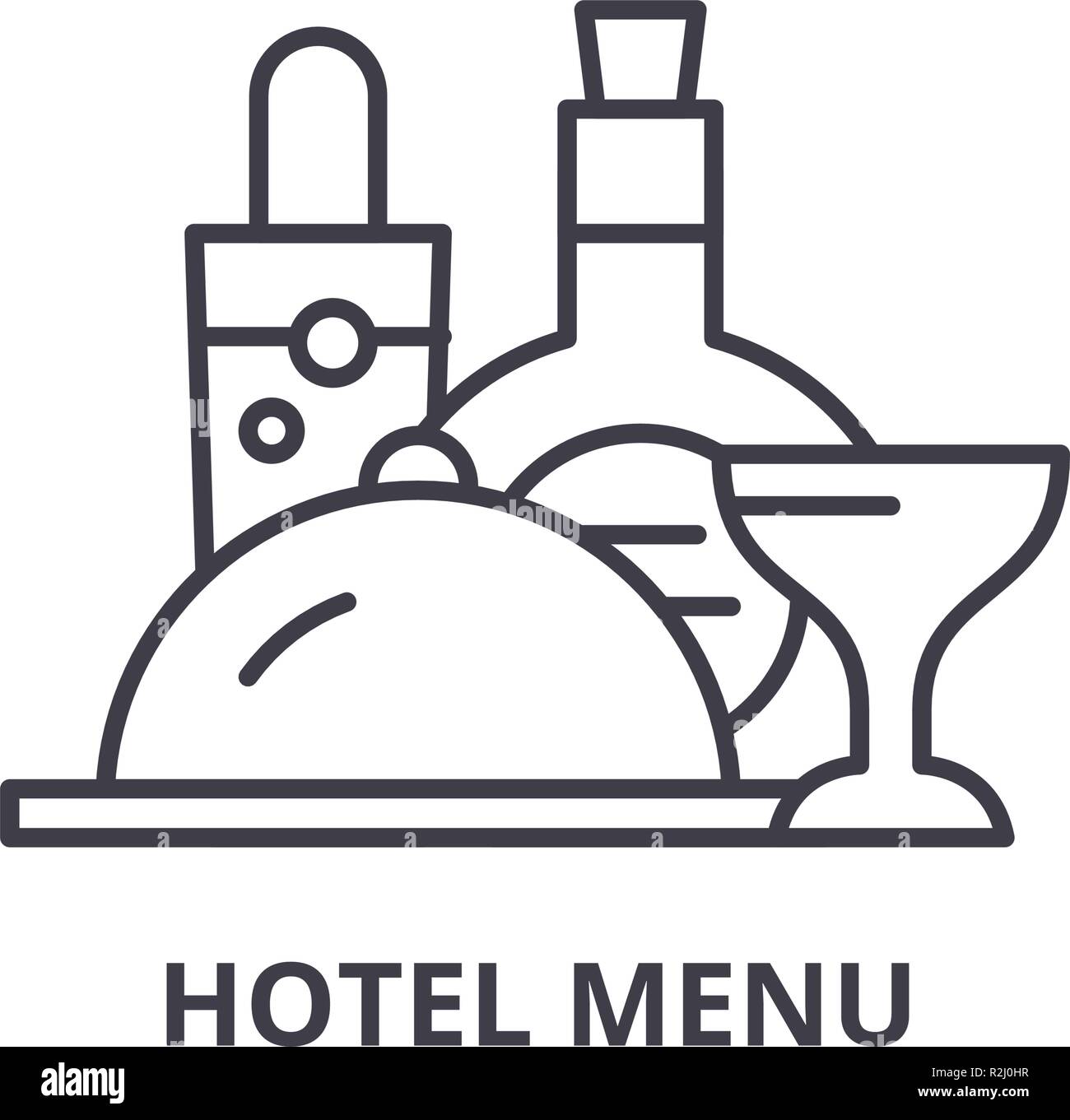 Hotel menu line icon concept. Hotel menu vector linear illustration ...