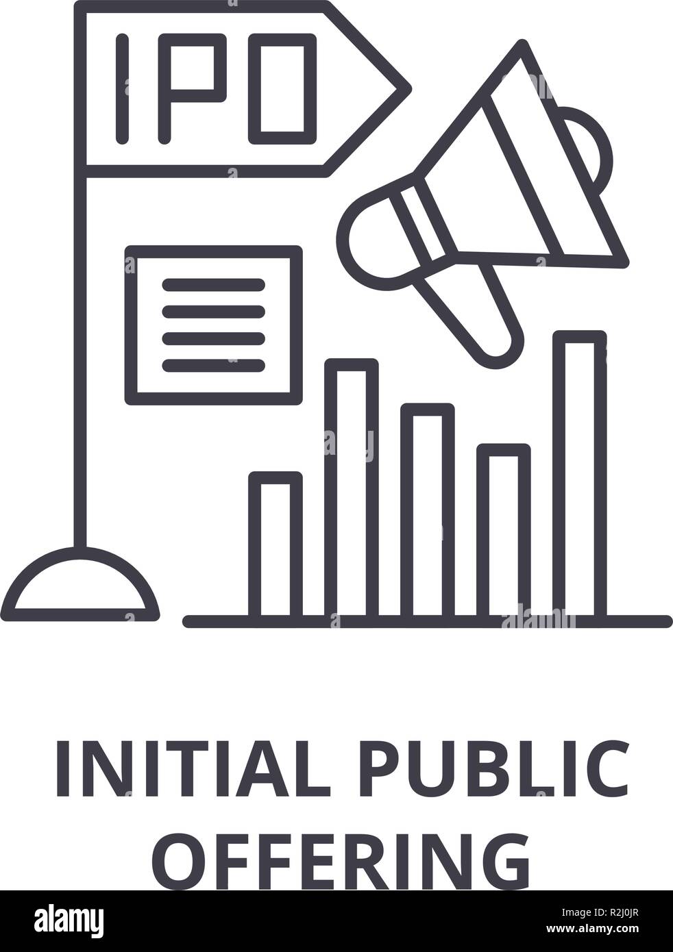 Initial public offering line icon concept. Initial public offering ... Initial public offering line icon concept. Initial public offering ...