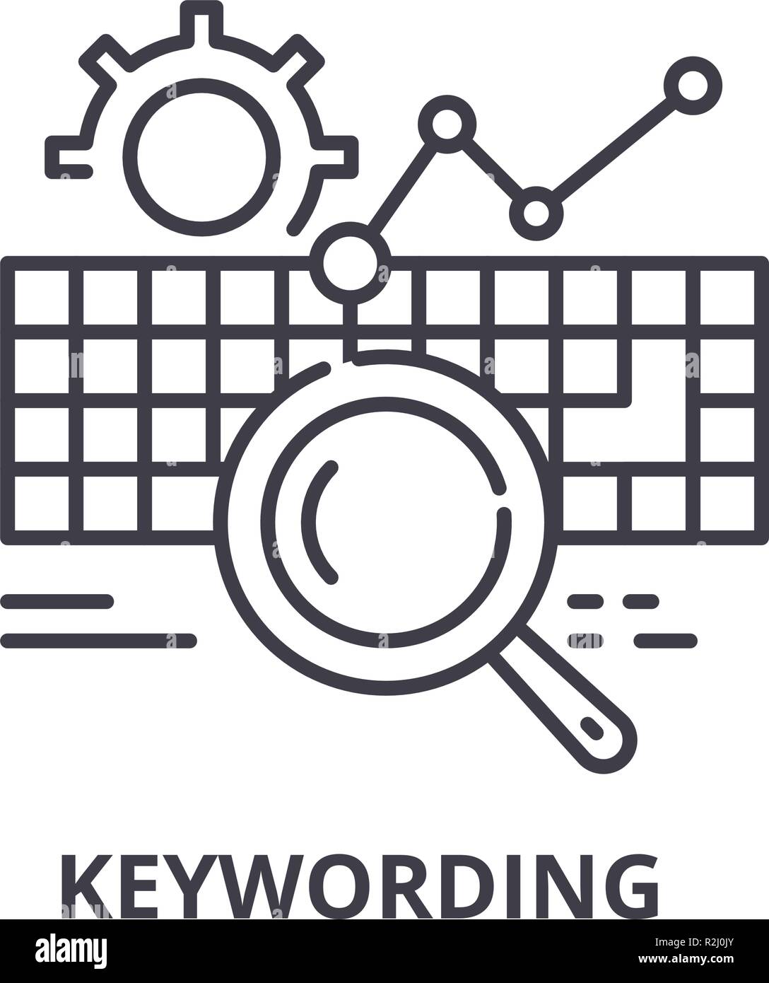 Keywording line icon concept. Keywording vector linear illustration ...