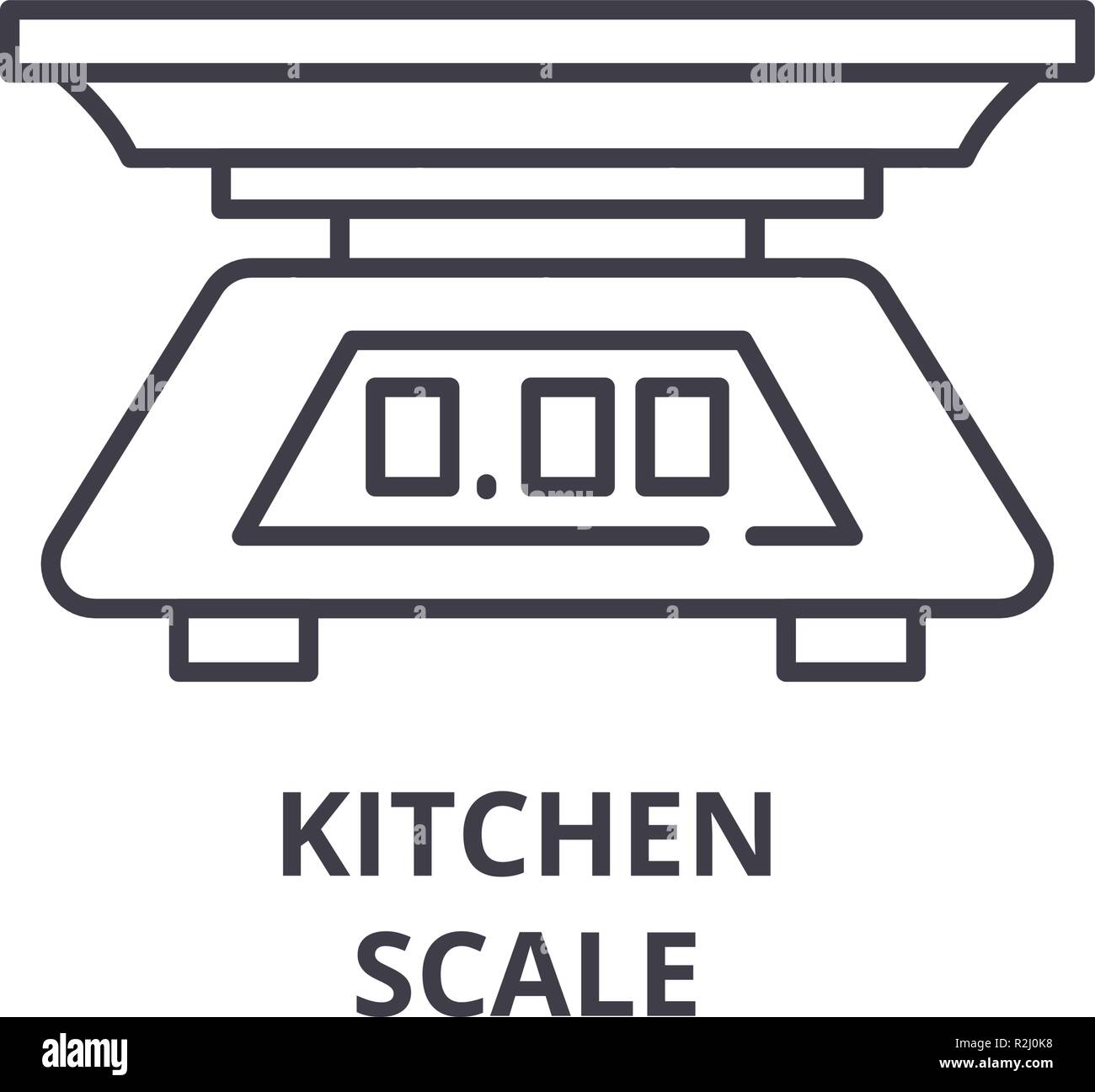Kitchen scale line icon concept. Kitchen scale vector linear ...