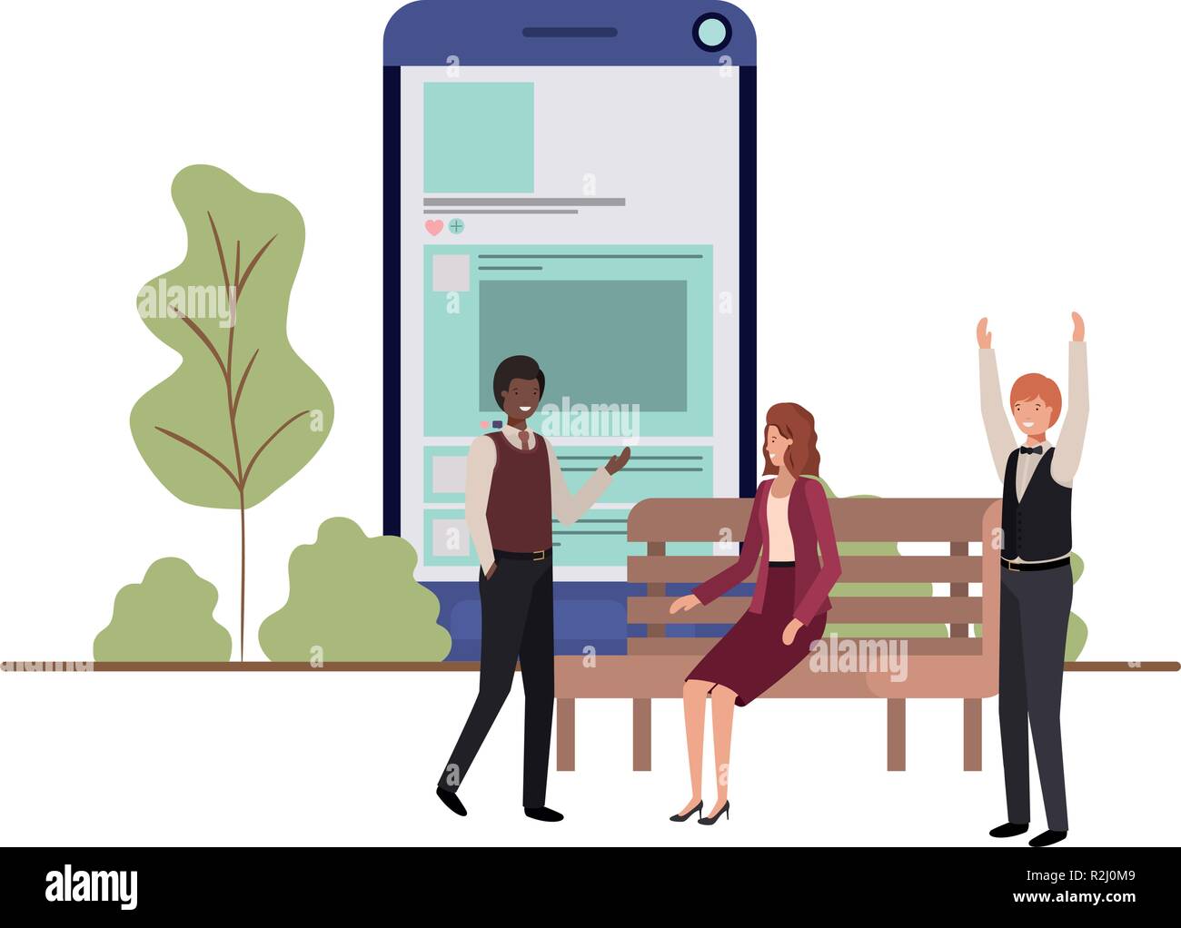 group of people business with smartphone Stock Vector Image & Art - Alamy