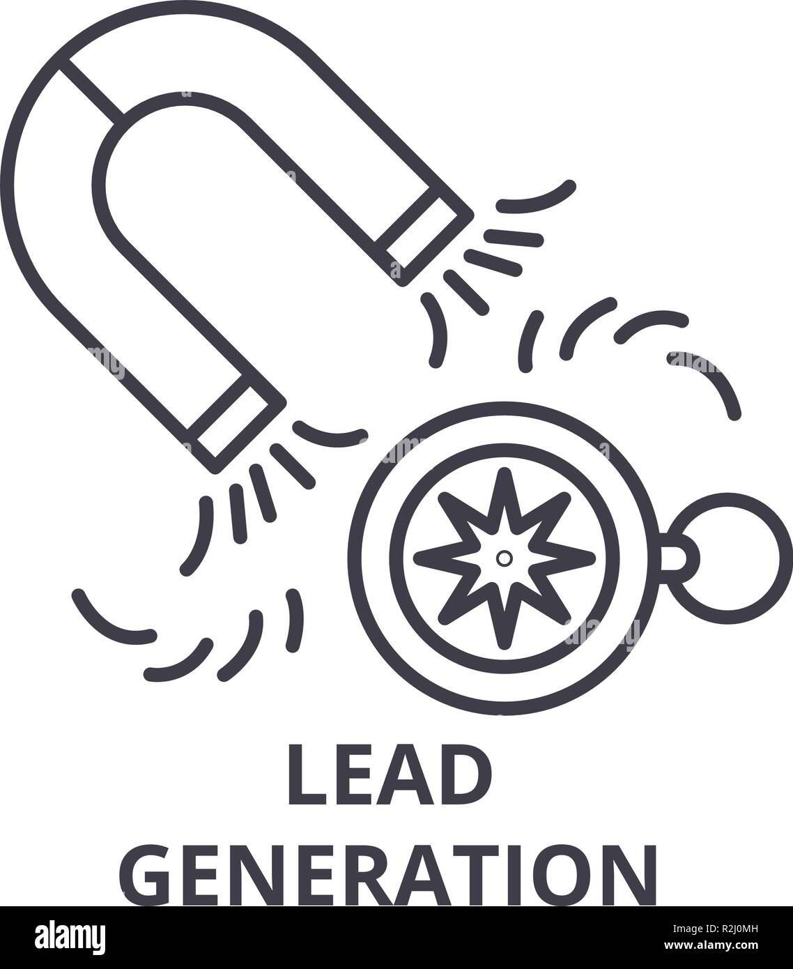Lead generation line icon concept. Lead generation vector linear ...