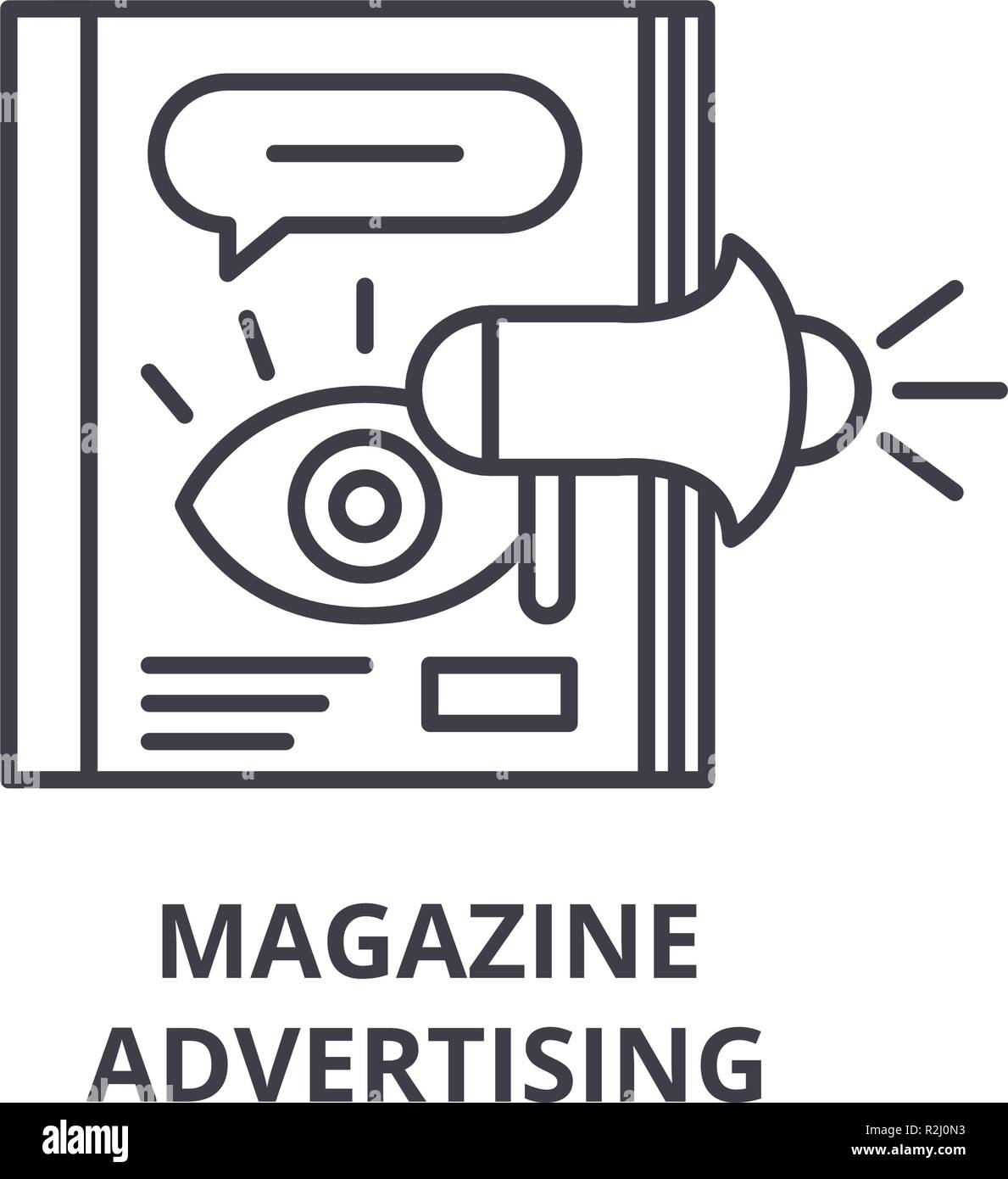 Magazine advertising line icon concept. Magazine advertising vector ...