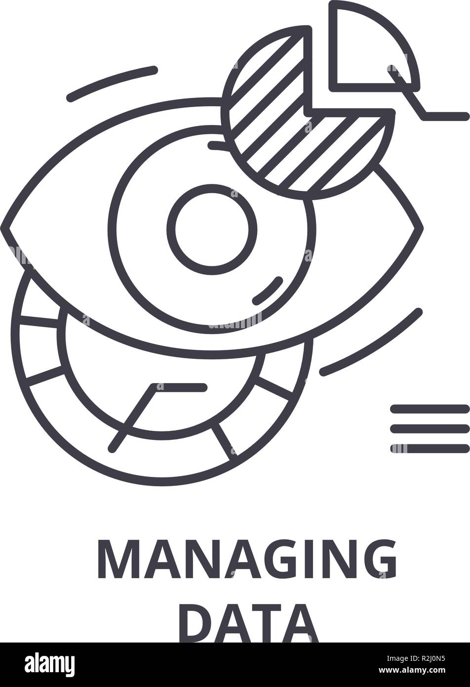 Managing data line icon concept. Managing data vector linear illustration, symbol, sign Stock ...