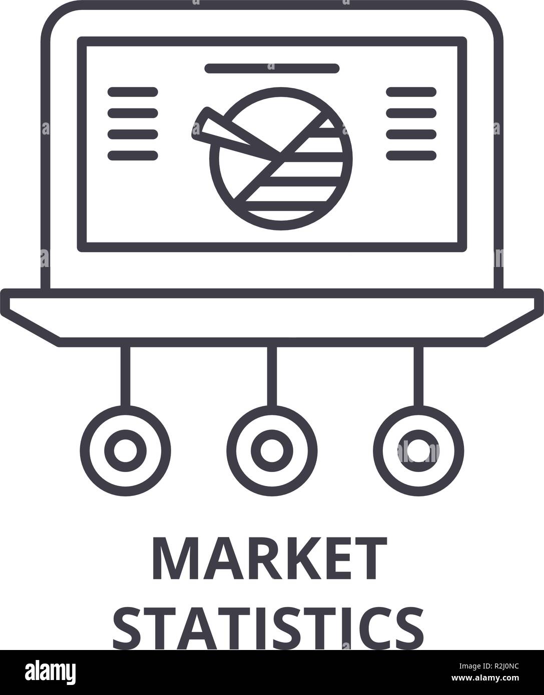 Market statistics line icon concept. Market statistics vector linear ...