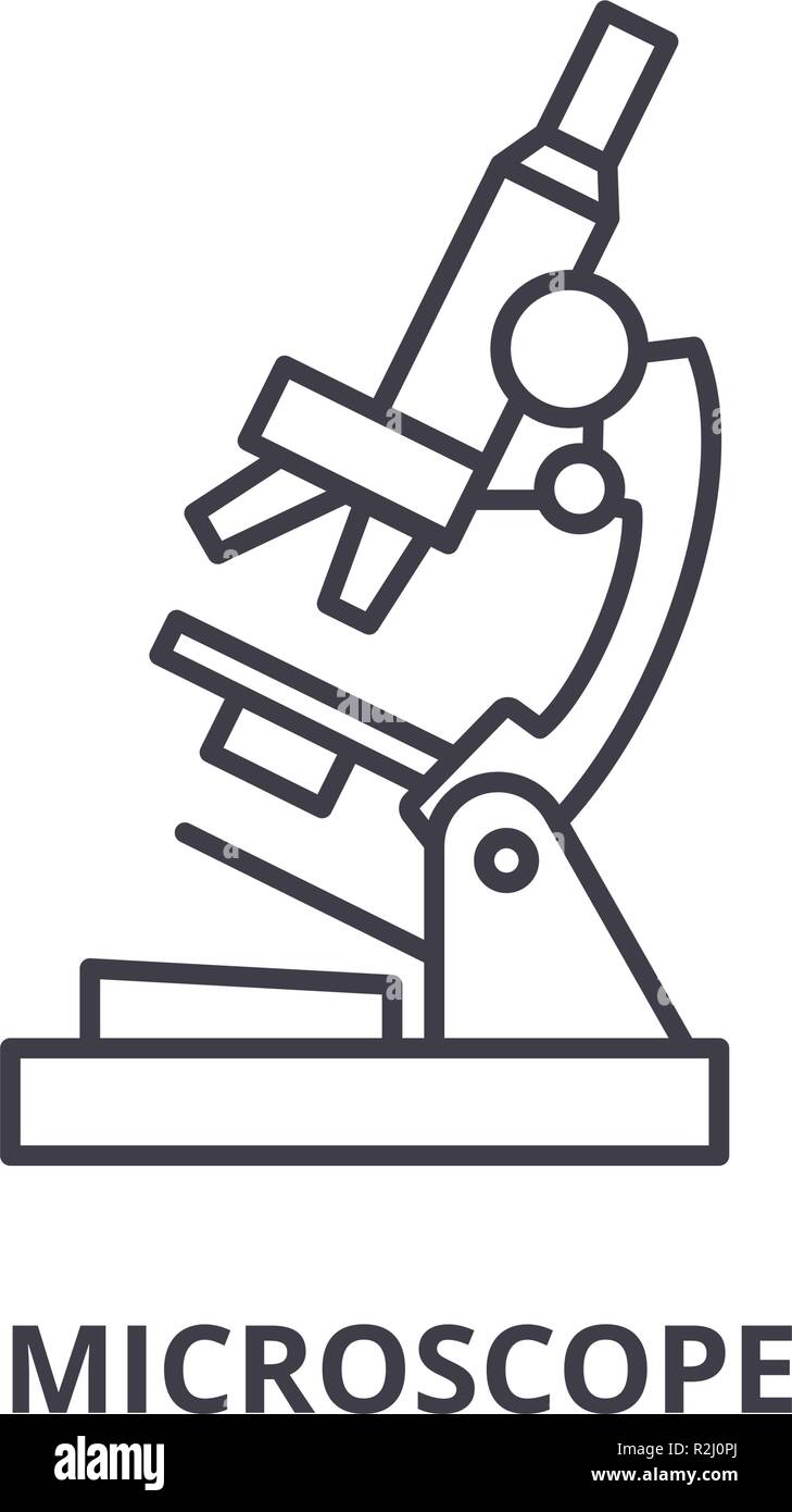 Microscope line icon concept. Microscope vector linear illustration ...