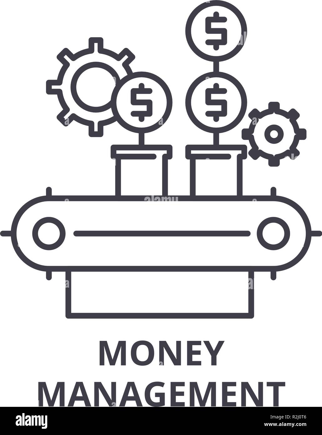 Money management line icon concept. Money management vector linear ...