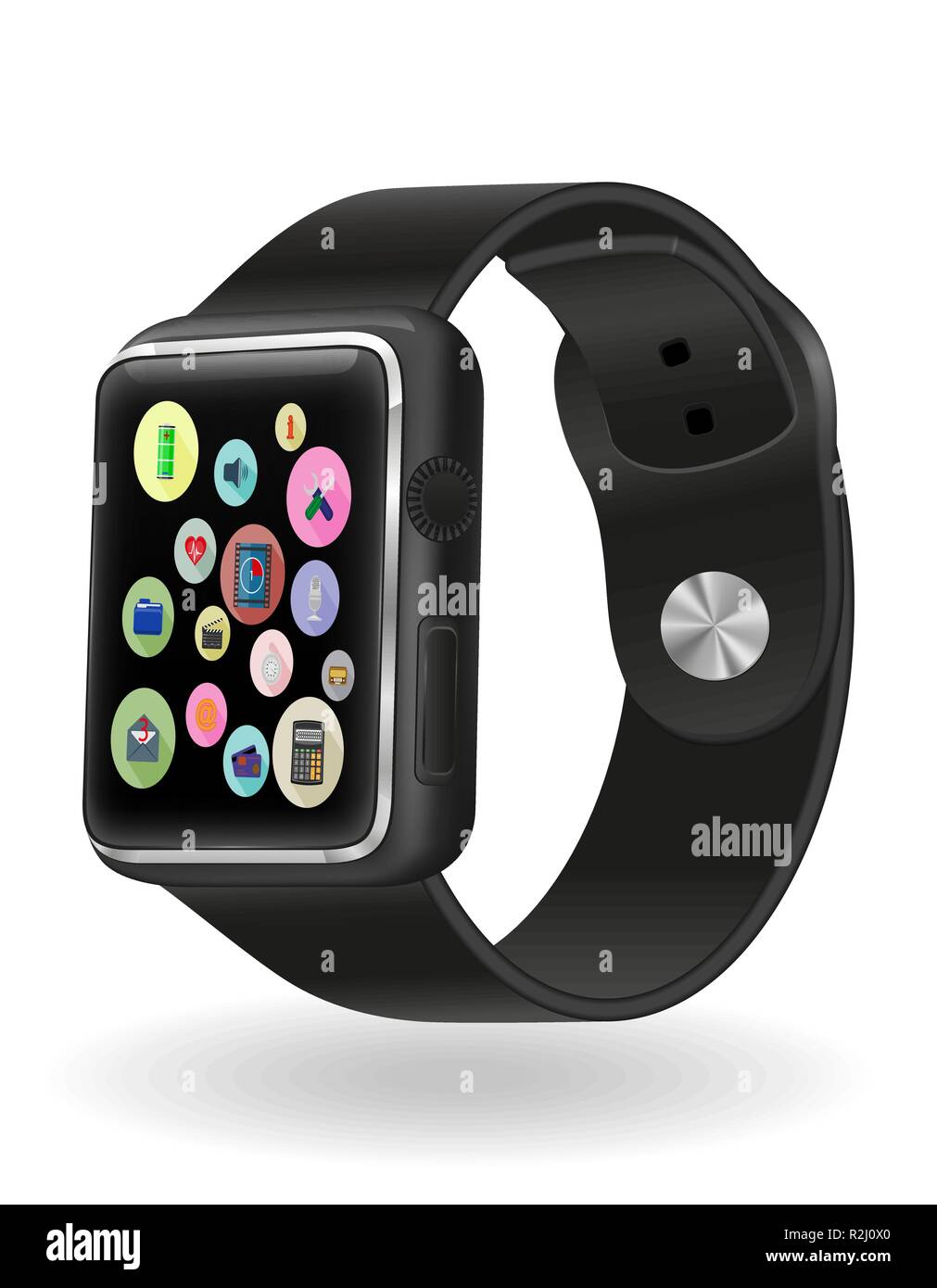 digital smart watch with touchscreen stock vector illustration isolated ...