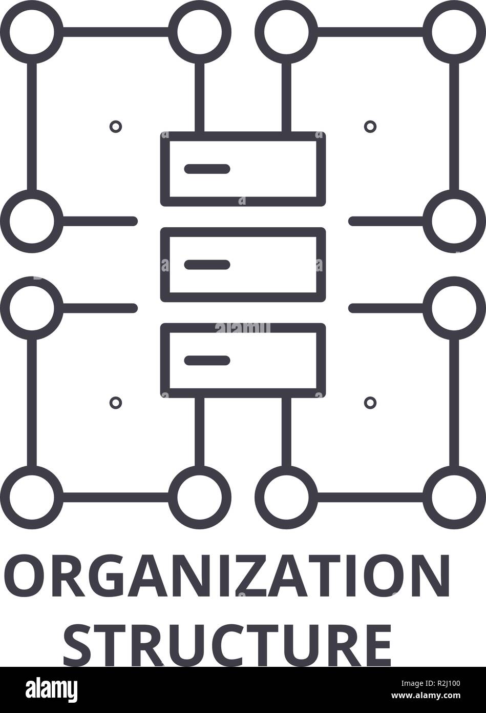 Organization structure line icon concept. Organization structure vector ...