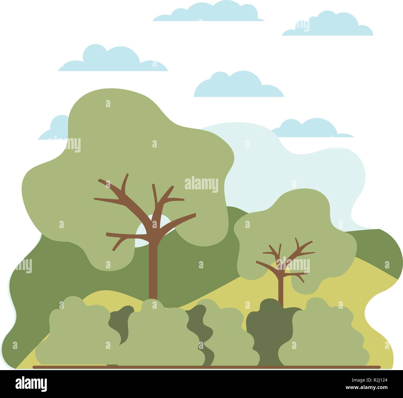 trees plant with landscape isolated icon Stock Vector Image & Art - Alamy
