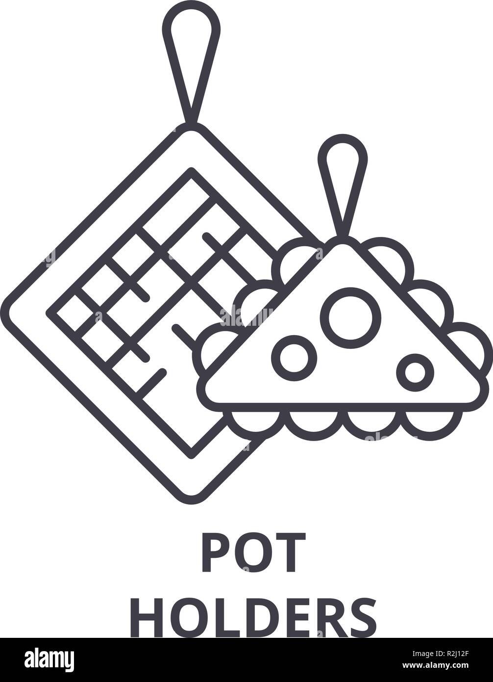 Pot holders line icon concept. Pot holders vector linear illustration ...