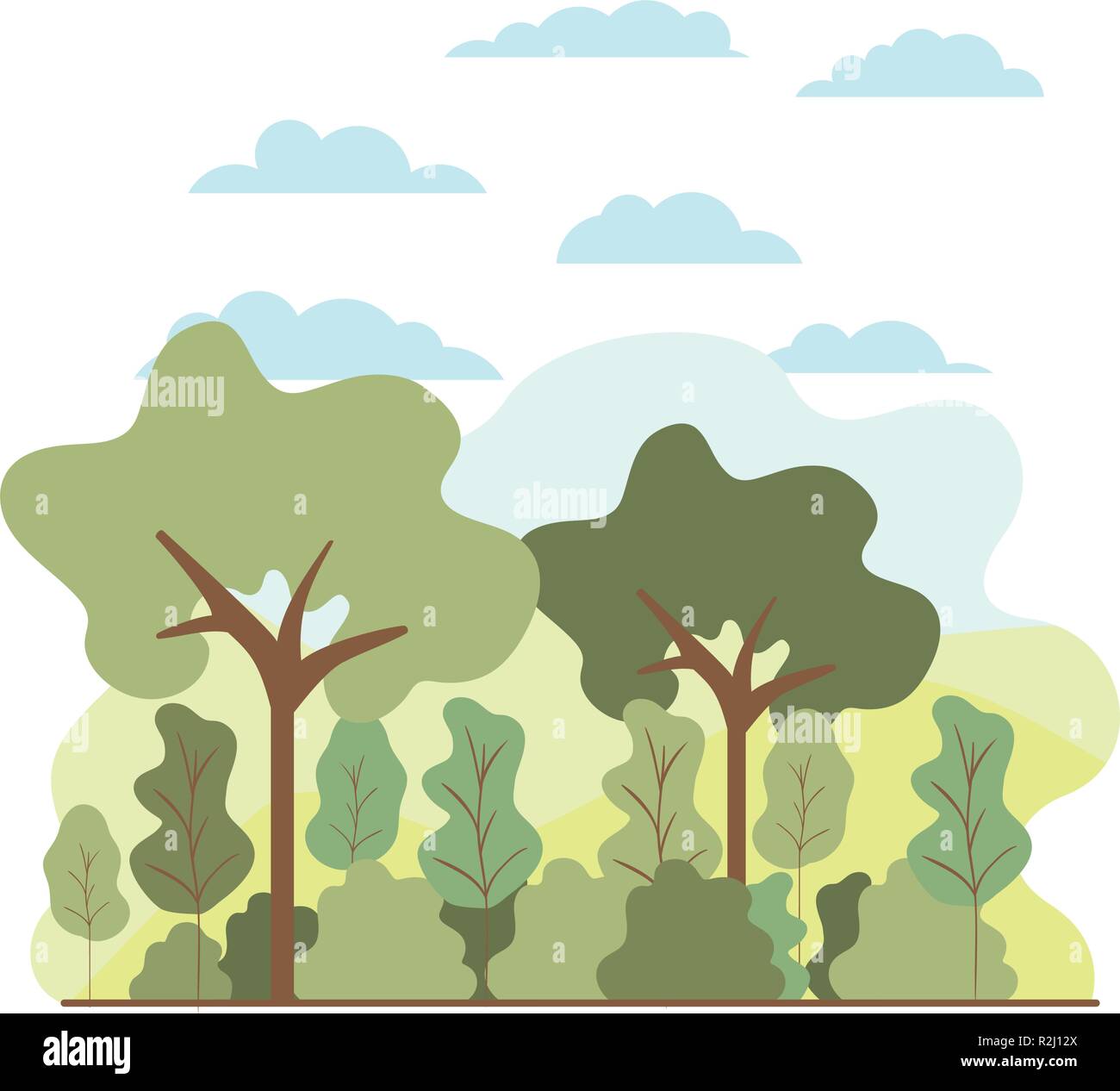 trees plant with landscape isolated icon Stock Vector Image & Art - Alamy