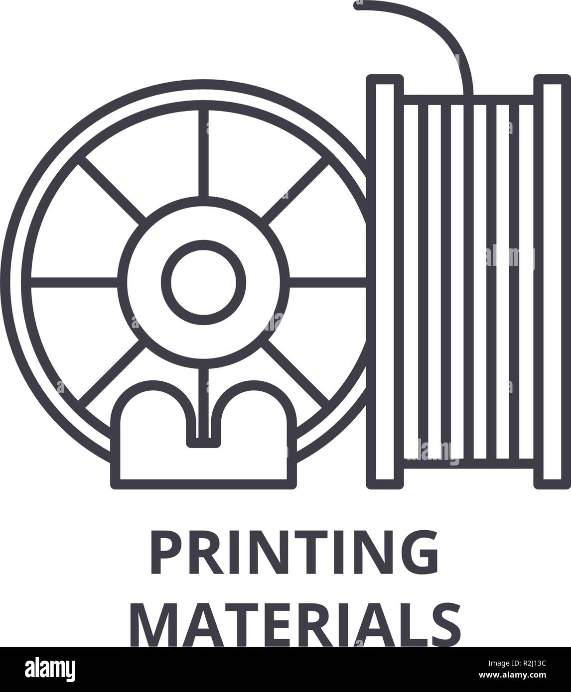 Printing materials line icon concept. Printing materials vector linear ...