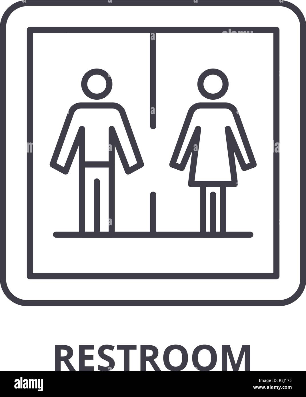 Restroom line icon concept. Restroom vector linear illustration, symbol ...
