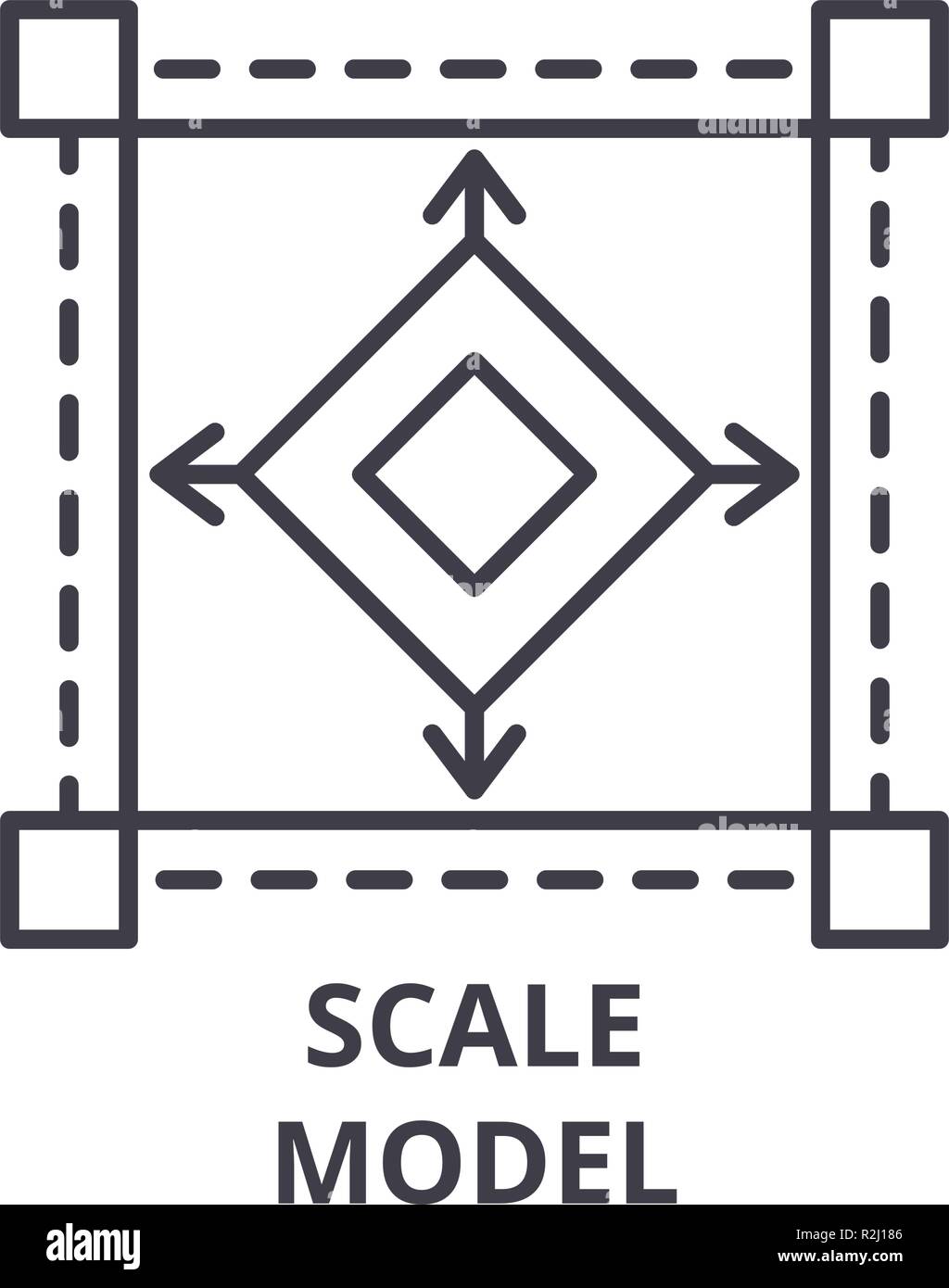 Scale model line icon concept. Scale model vector linear illustration ...