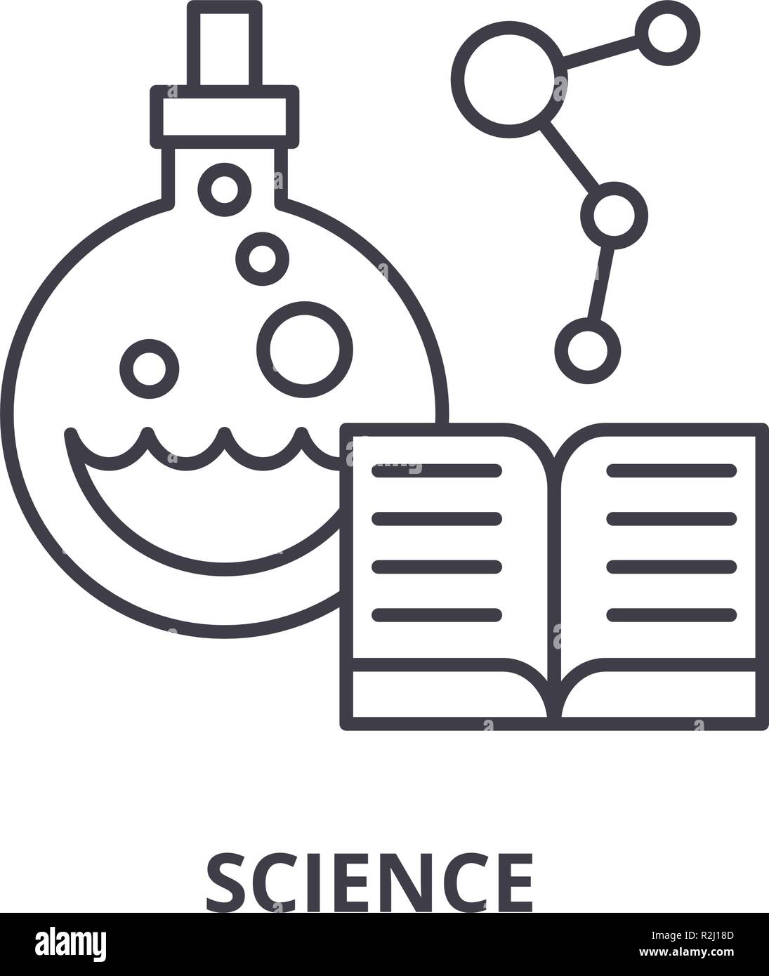 Science line icon concept. Science vector linear illustration, symbol ...