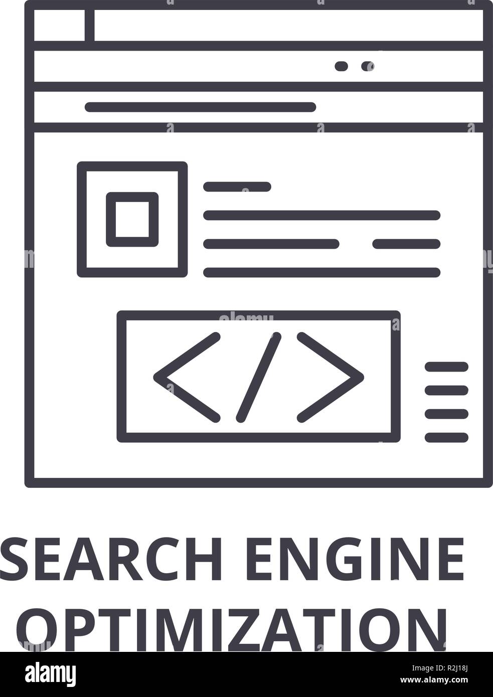Search engine optimization line icon concept. Search engine ...