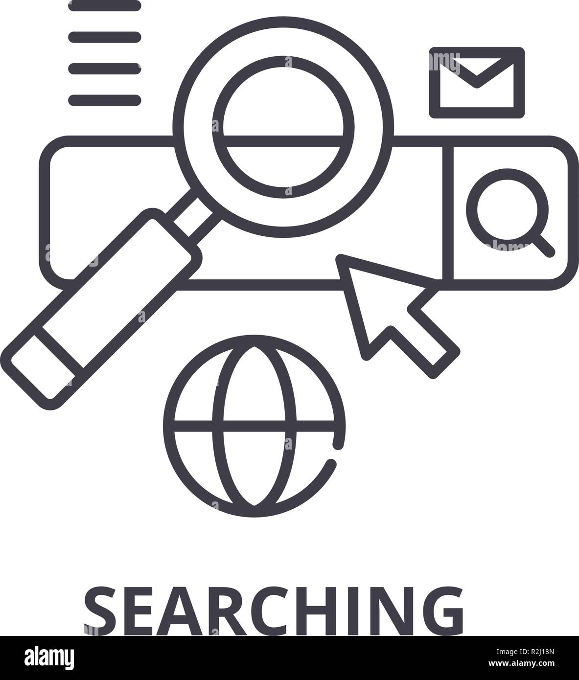 Vector magnifying glass gear icon hi-res stock photography and images ...