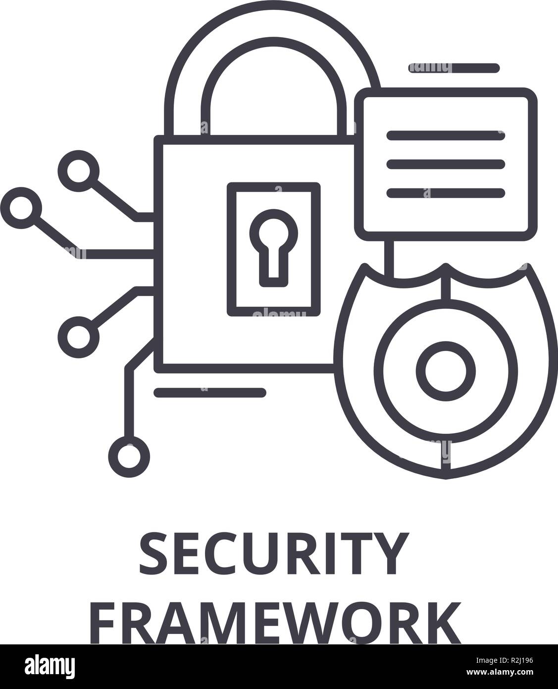 Security framework line icon concept. Security framework vector linear ... Security framework line icon concept. Security framework vector linear ...
