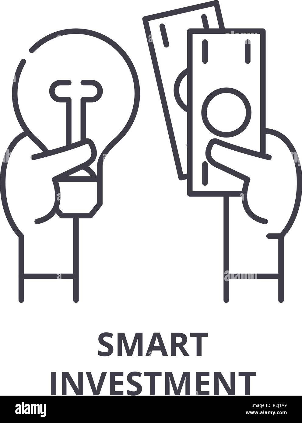 Smart investment line icon concept. Smart investment vector linear ...