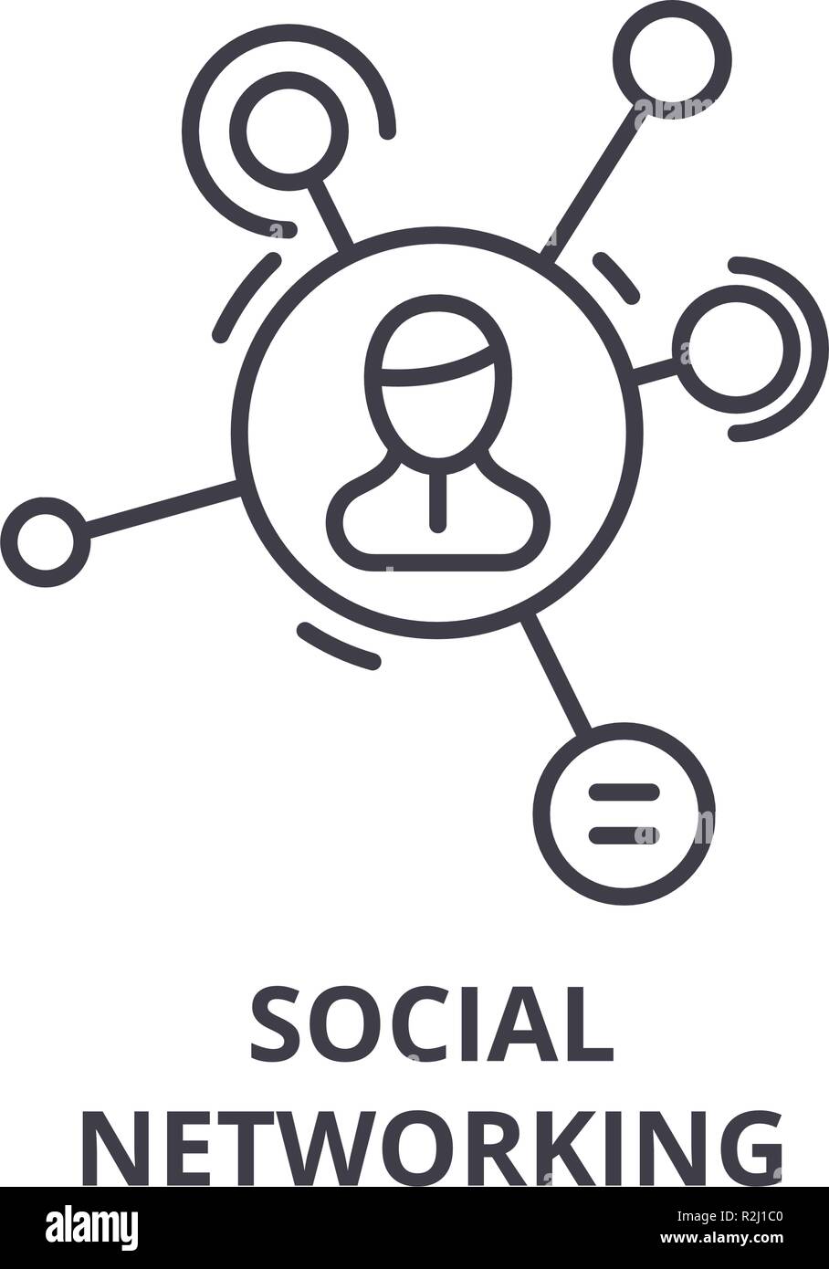 Social networking line icon concept. Social networking vector linear ...