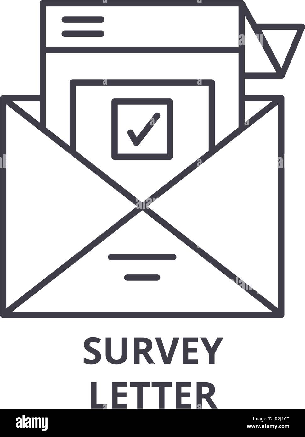Survey letter line icon concept. Survey letter vector linear ...