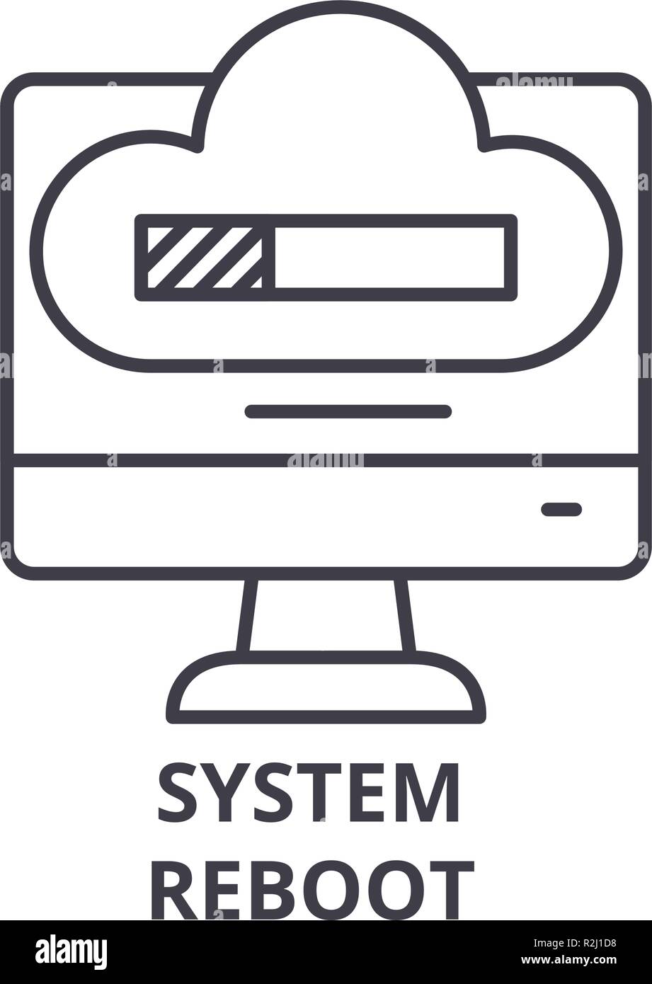 System reboot line icon concept. System reboot vector linear ...