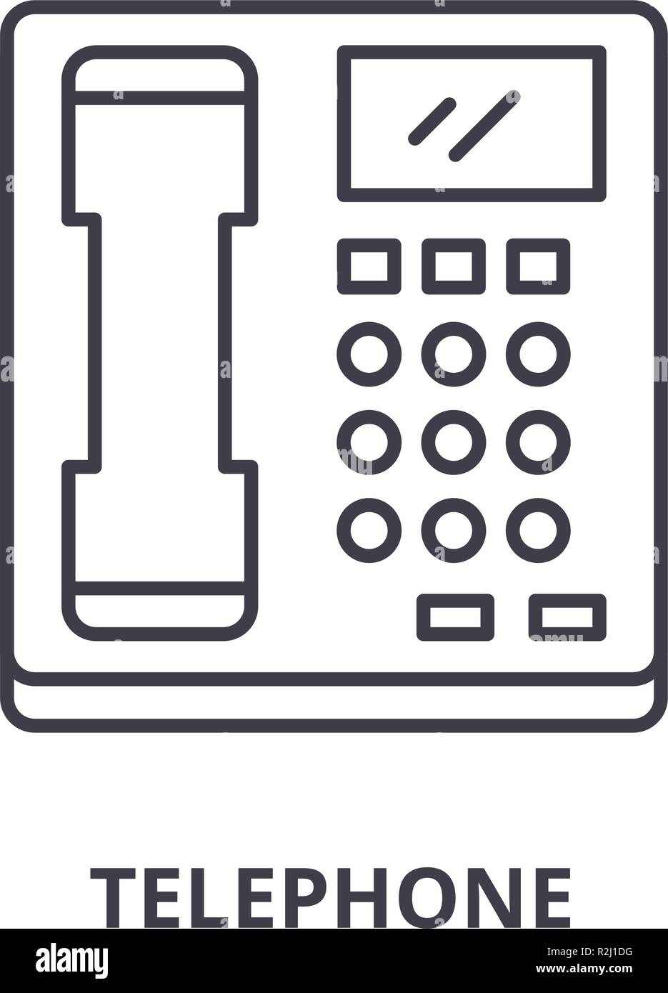 Telephone line icon concept. Telephone vector linear illustration ...