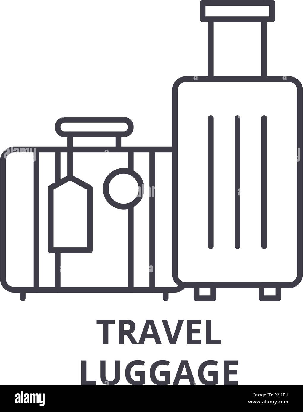 Travel luggage line icon concept. Travel luggage vector linear ...